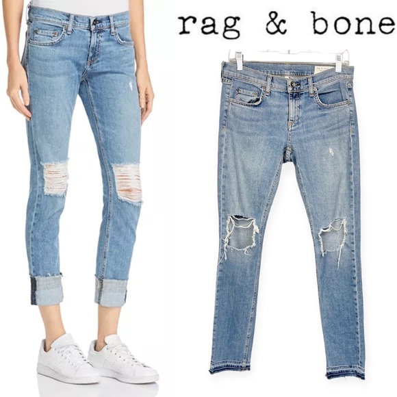 rag & bone | Jeans | Rag Bone Dre Released Hem Slim Boyfriend Jeans In ...